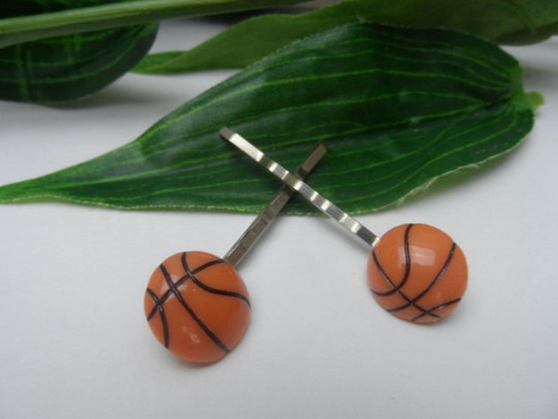 Set of 2 Basketball Bobby Pins, Girls Bobby Pins, Basketball Hairclips ...