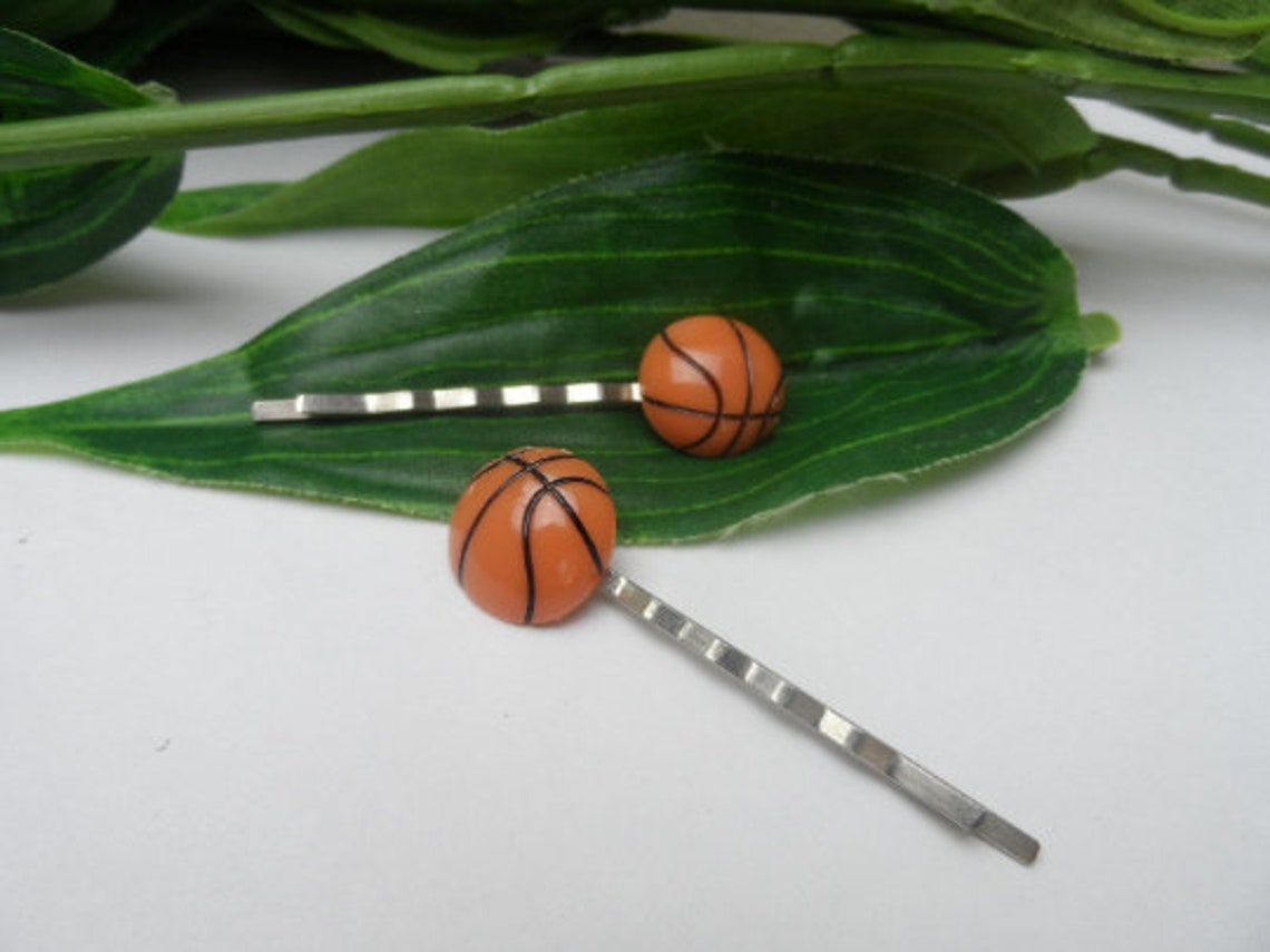Set of 2 Basketball Bobby Pins Girls Bobby Pins Basketball - Etsy