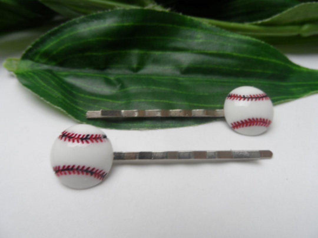 Set of 2 Baseball Bobby Pins, Girls Bobby Pins, Baseball Hairclips ...