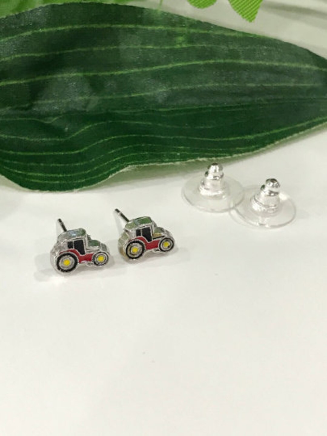 Red Tractor Stud Earrings. Girl Earrings, Girls Birthday Gifts, Stud Earrings, Tractor Earrings ...