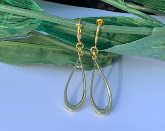 Pendulum Hoop Dangle Clip on Earrings, Girls Dangle Earrings, Clip on ...