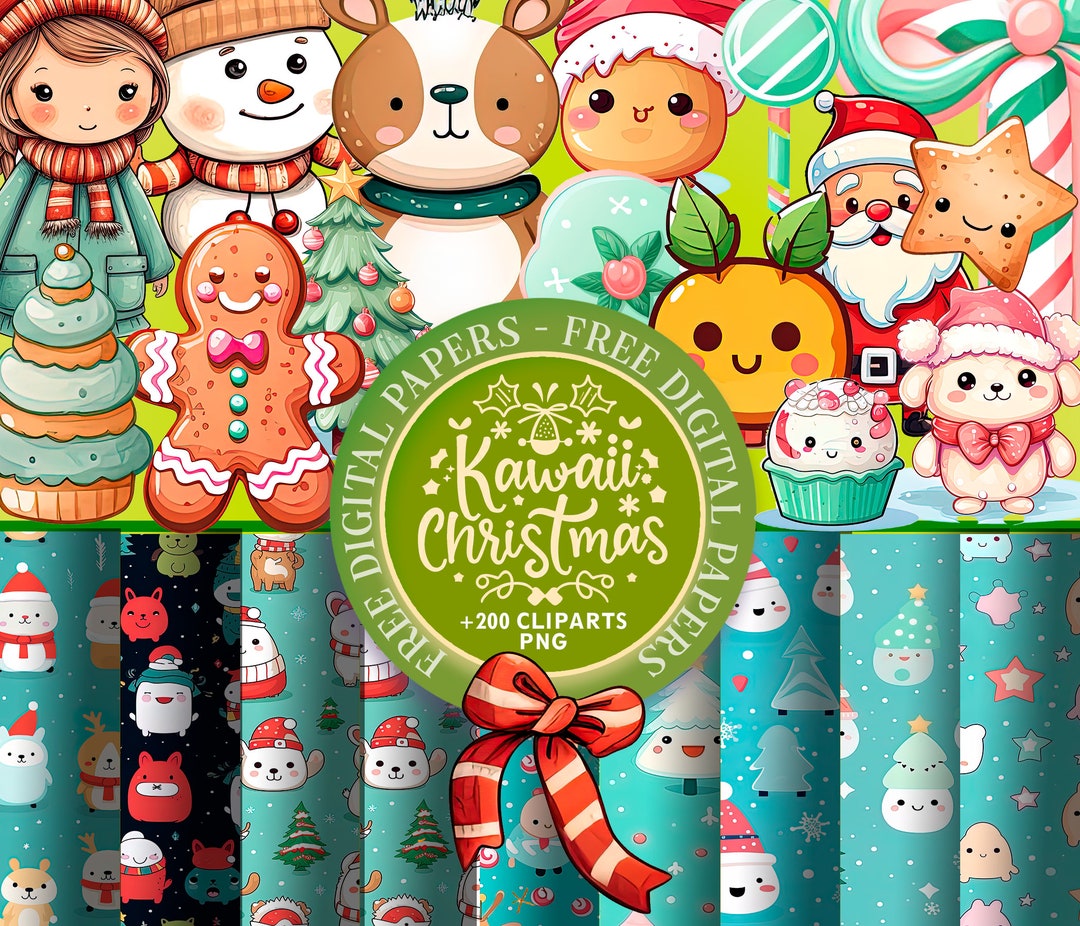 Kawaii Christmas Clipart | Over 200 Cute Christmas Graphics Plus Free ...