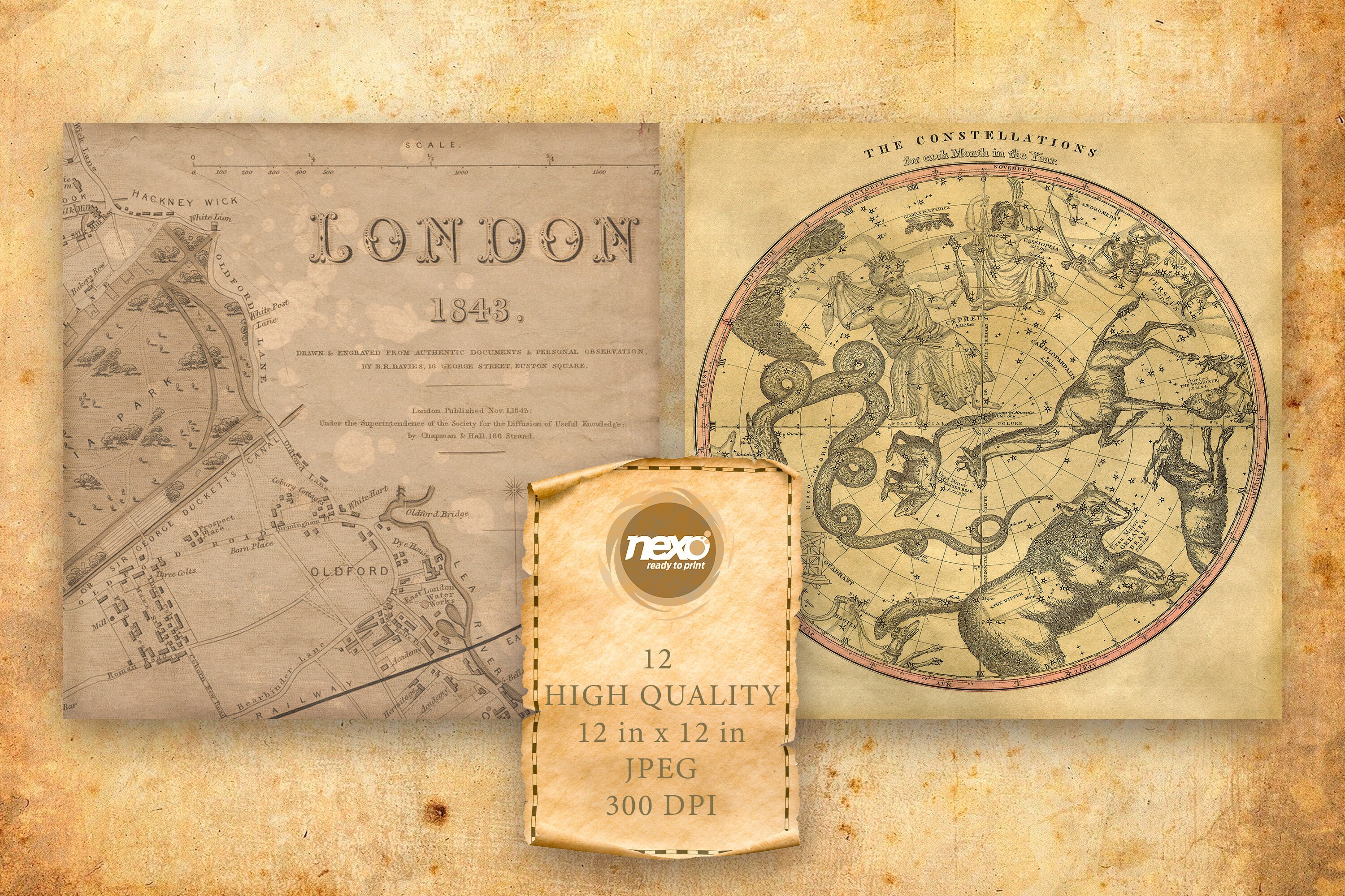 Vintage Digital Maps Digital Paper - Etsy