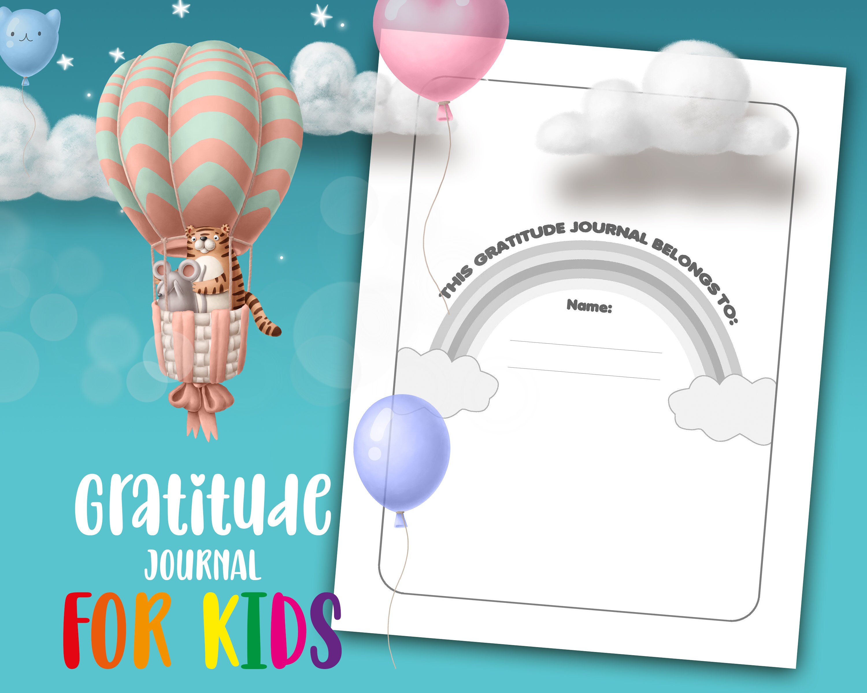 Diario de Gratitud para Niños Tamaño Carta | Etsy España