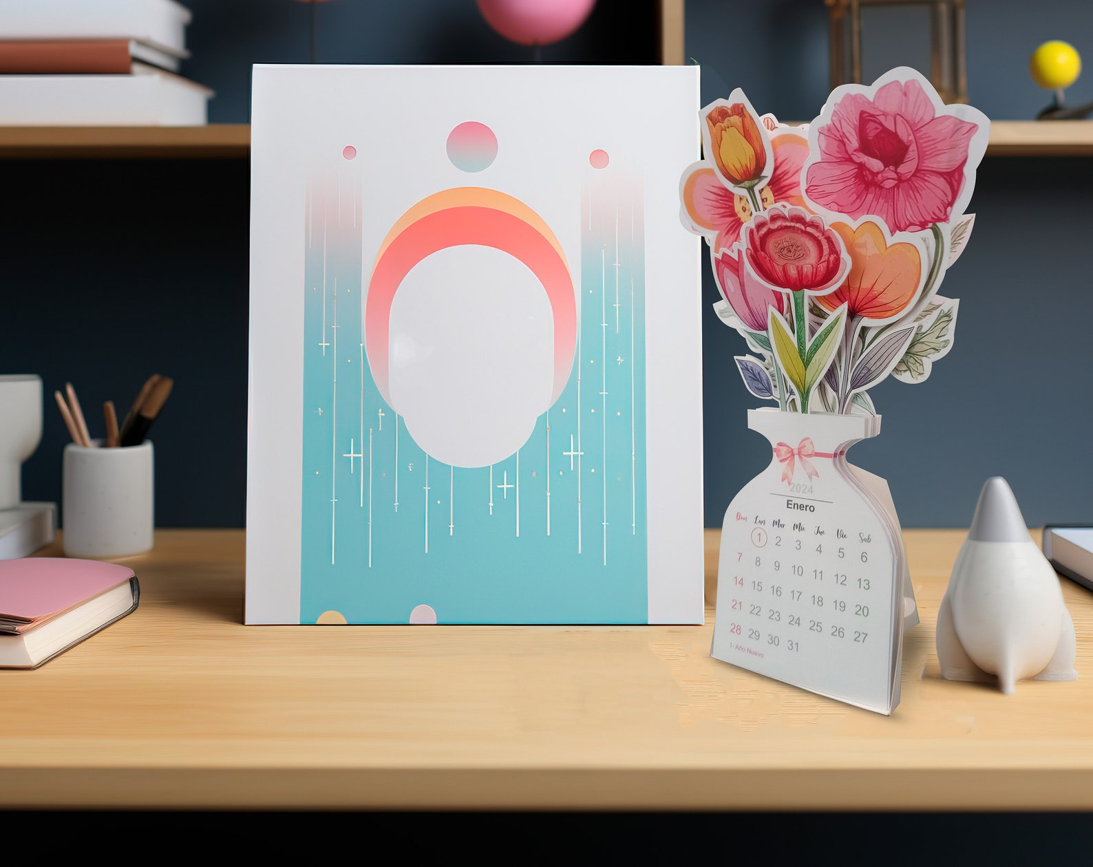2024 Flower Vase Calendar | Editable Illustrator & EPS Files - Etsy