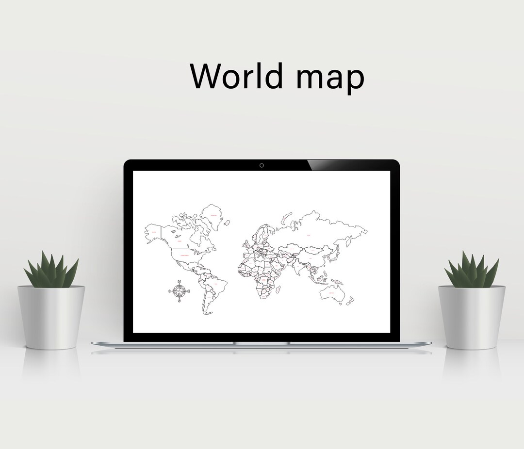 World Map | Laser Cutting Template | SVG, DXF, Corel Draw and Adobe ...