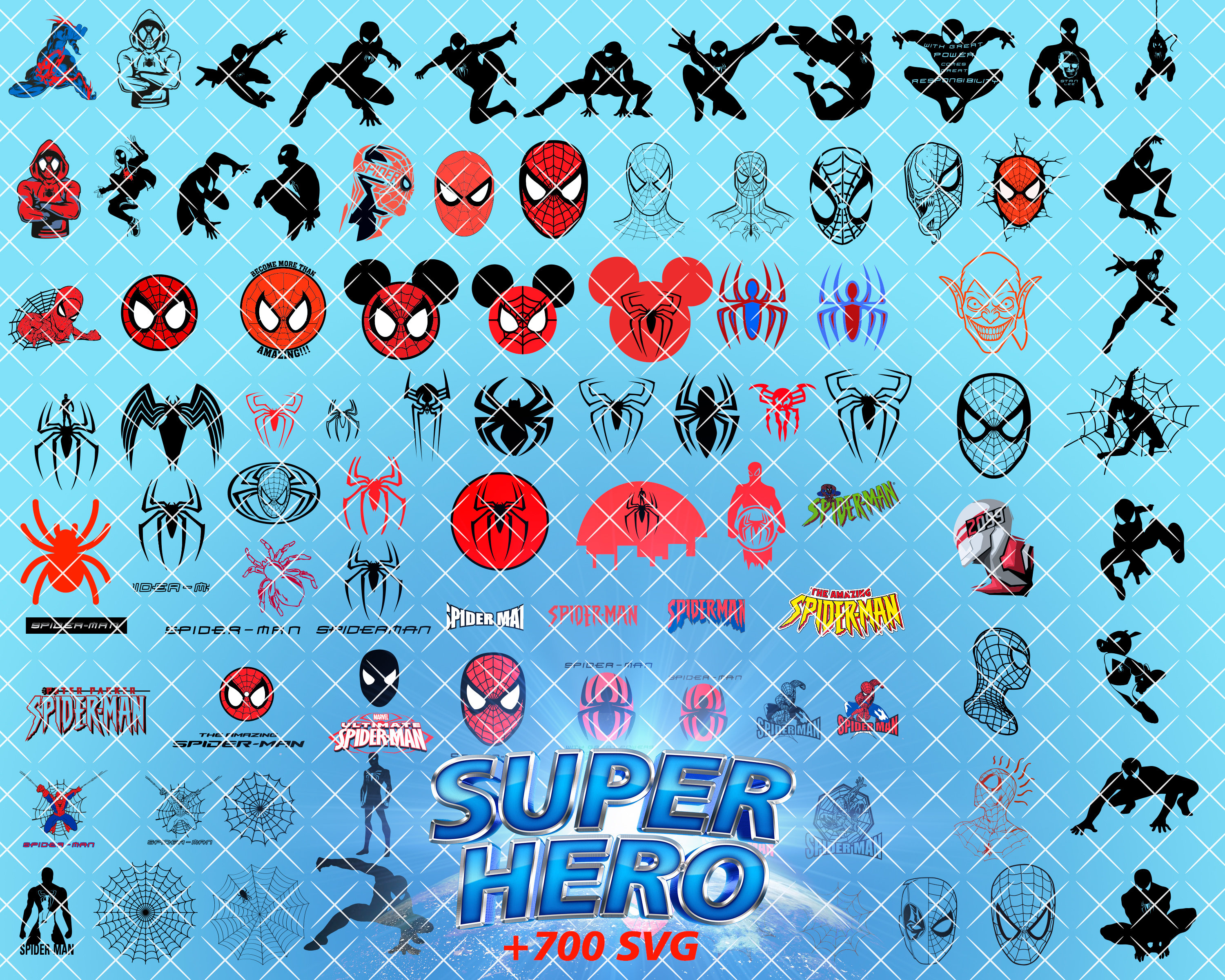Super Heroes Digital Bundle, Cut File SVG for Cricut ,printable , PNG ...
