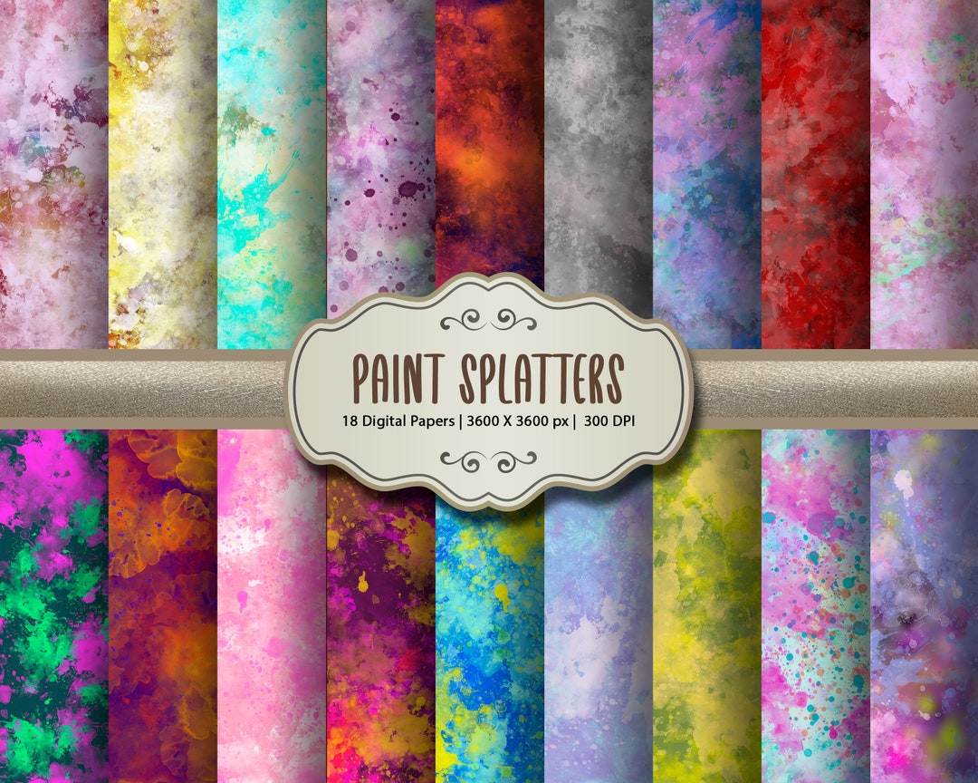 Paint Splatters | 18 Digital Papers - Etsy Australia