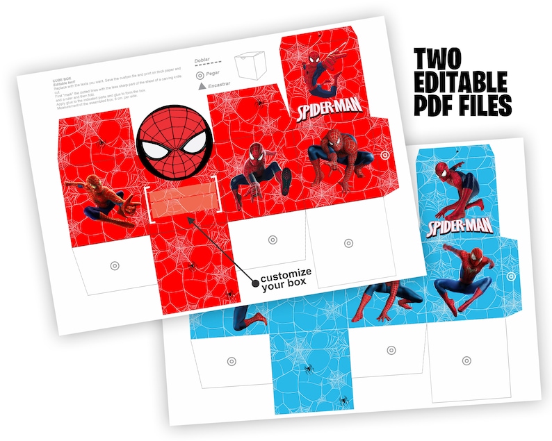 Spider-man Cube Box to Print and Assemble - Etsy
