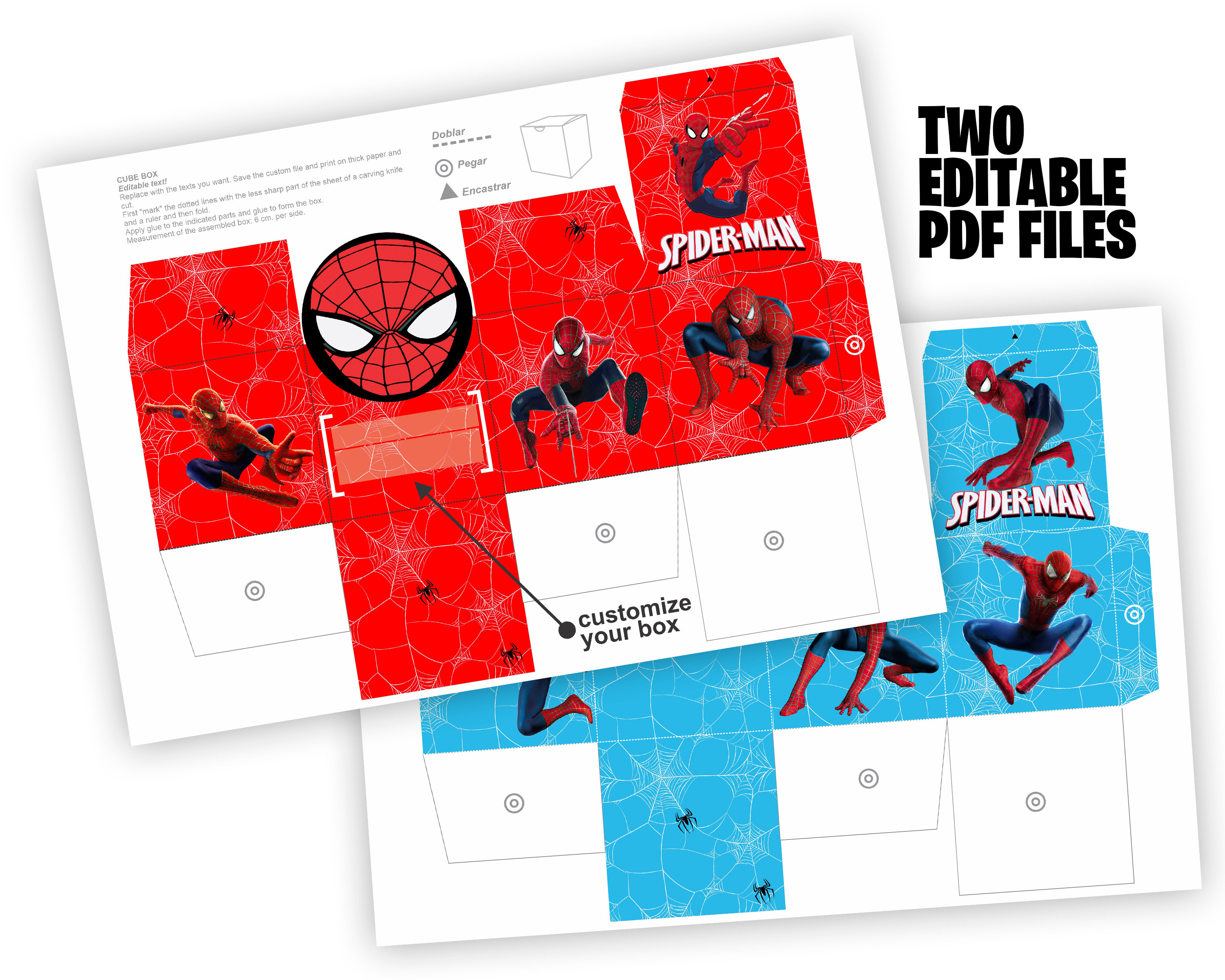 Spider-man Cube Box to Print and Assemble - Etsy Australia