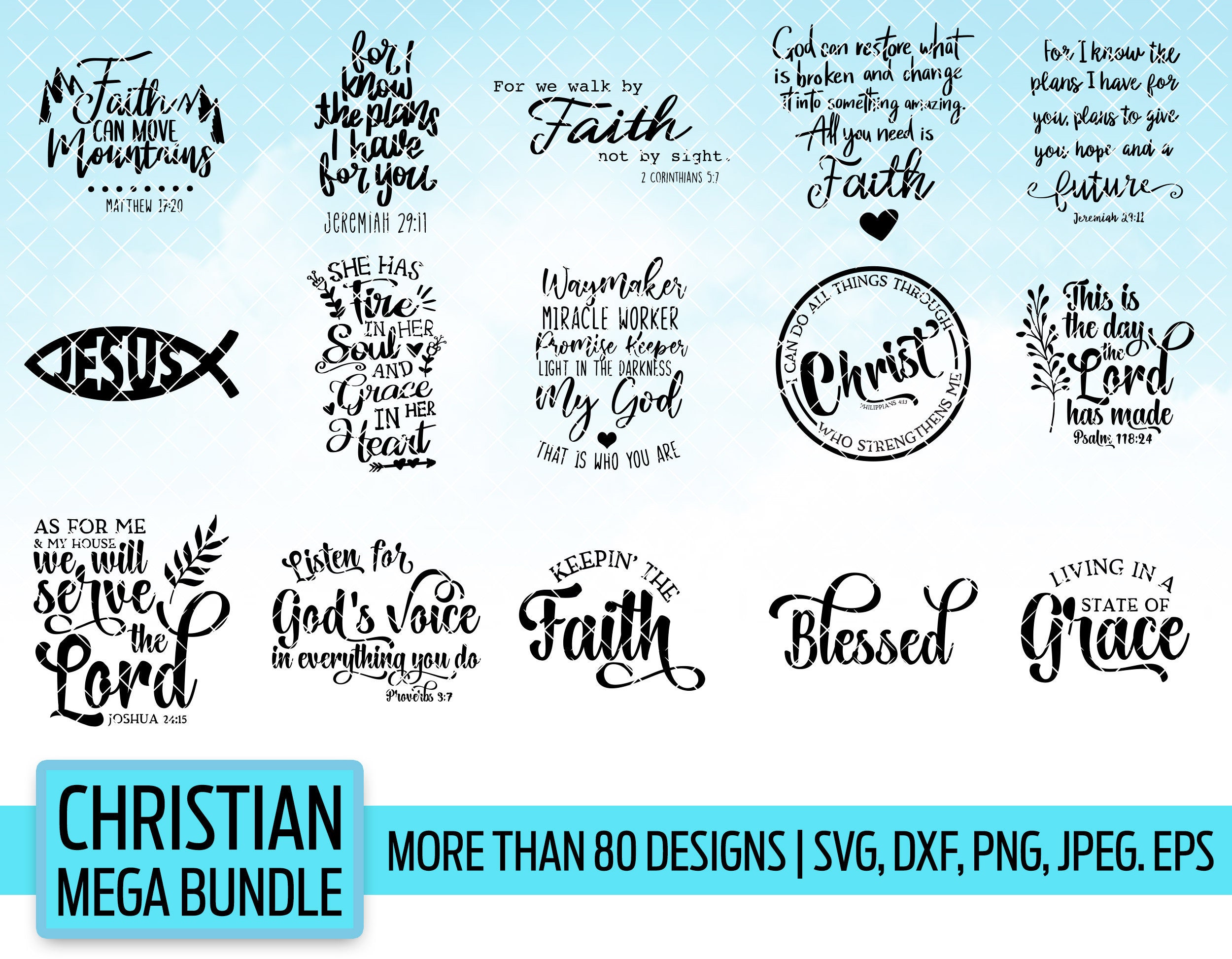 Christian SVG & DXF Mega Bundle for Cricut and Silhouette - Etsy