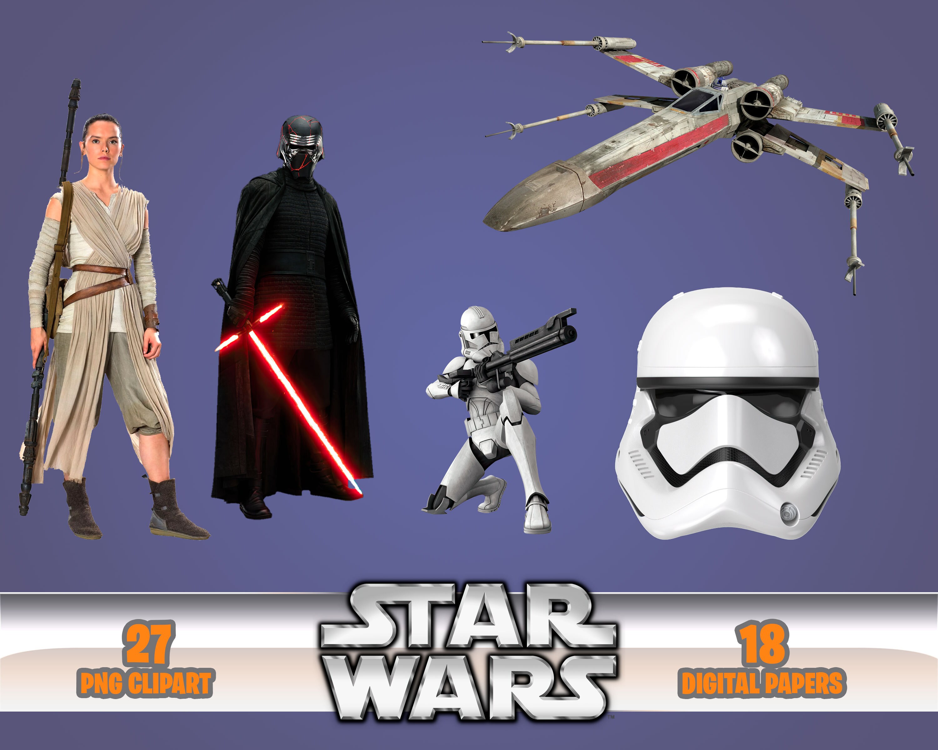 Star Wars Digital Kit BB8 Cliparts and Digital Papers - Etsy