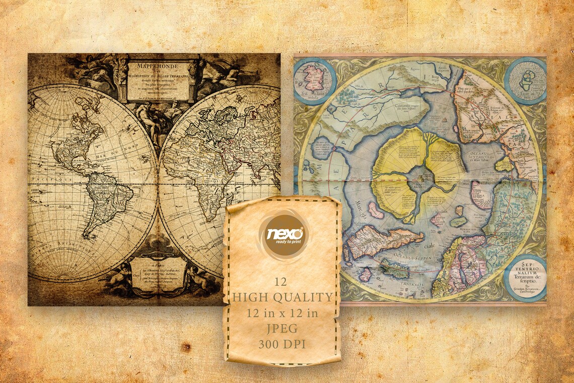 Vintage Digital Maps Digital Paper | Etsy