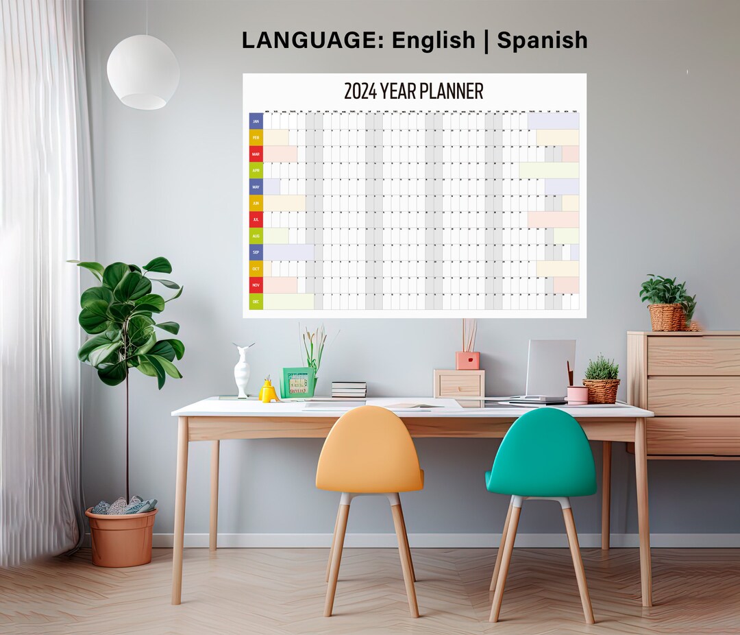 2024 Digital Year Planner | Wall Planner | Large Wall Calendar ...