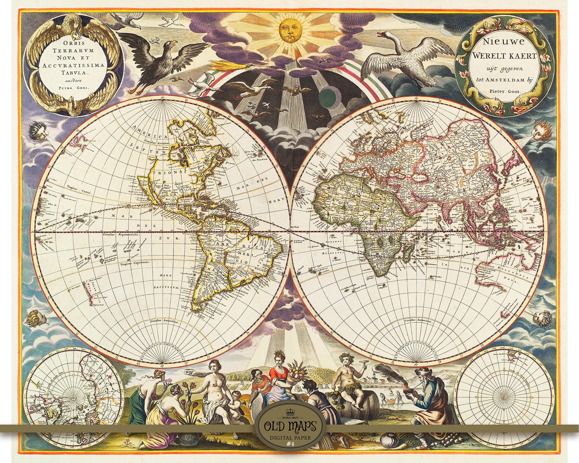 16 Old Maps #4 | Vintage Digital Maps - Etsy