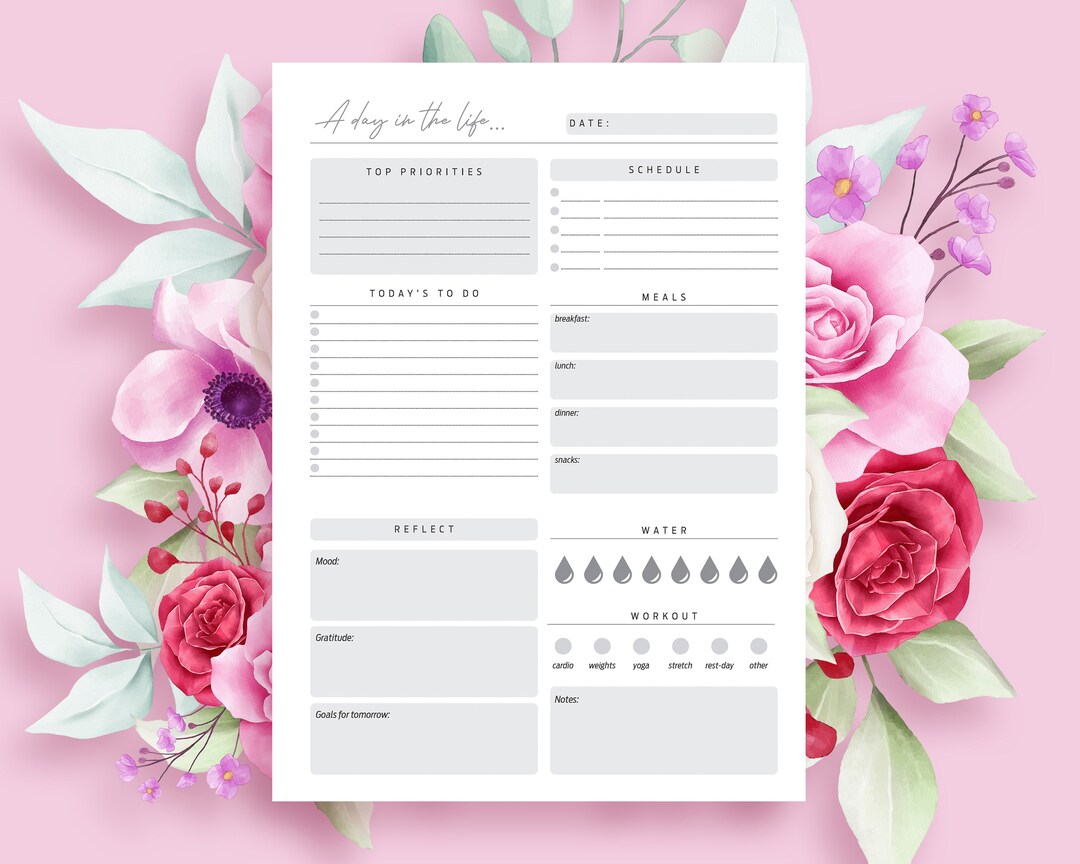 Beautiful Daily Planner | Printable Editable - Etsy