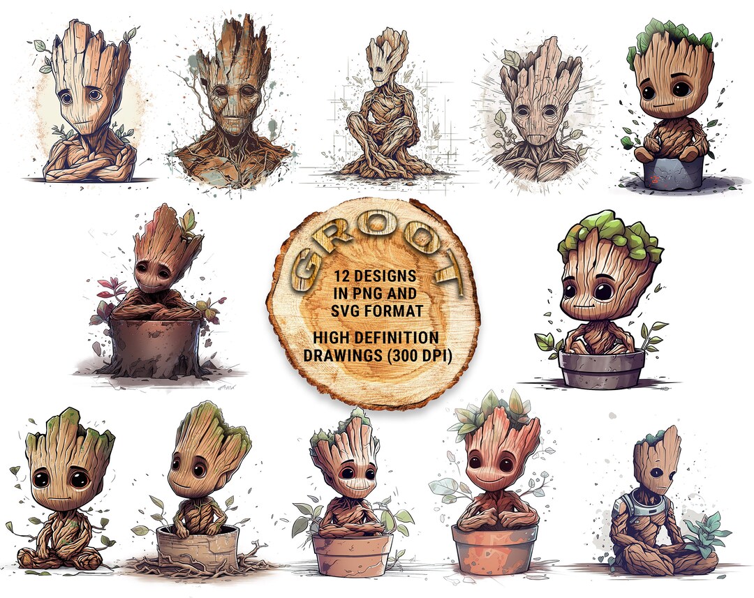 Kawaii Groot Clipart | PNG & SVG Files, Commercial Use - Etsy