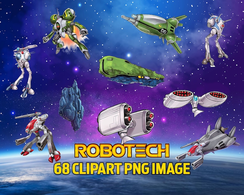Robotech | 68 Clipart PNG Images - Etsy