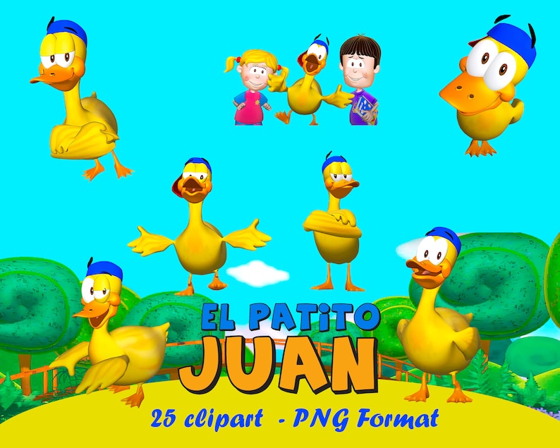 Kit Digital el patito Juan 25 Clipart formato PNG - Etsy México
