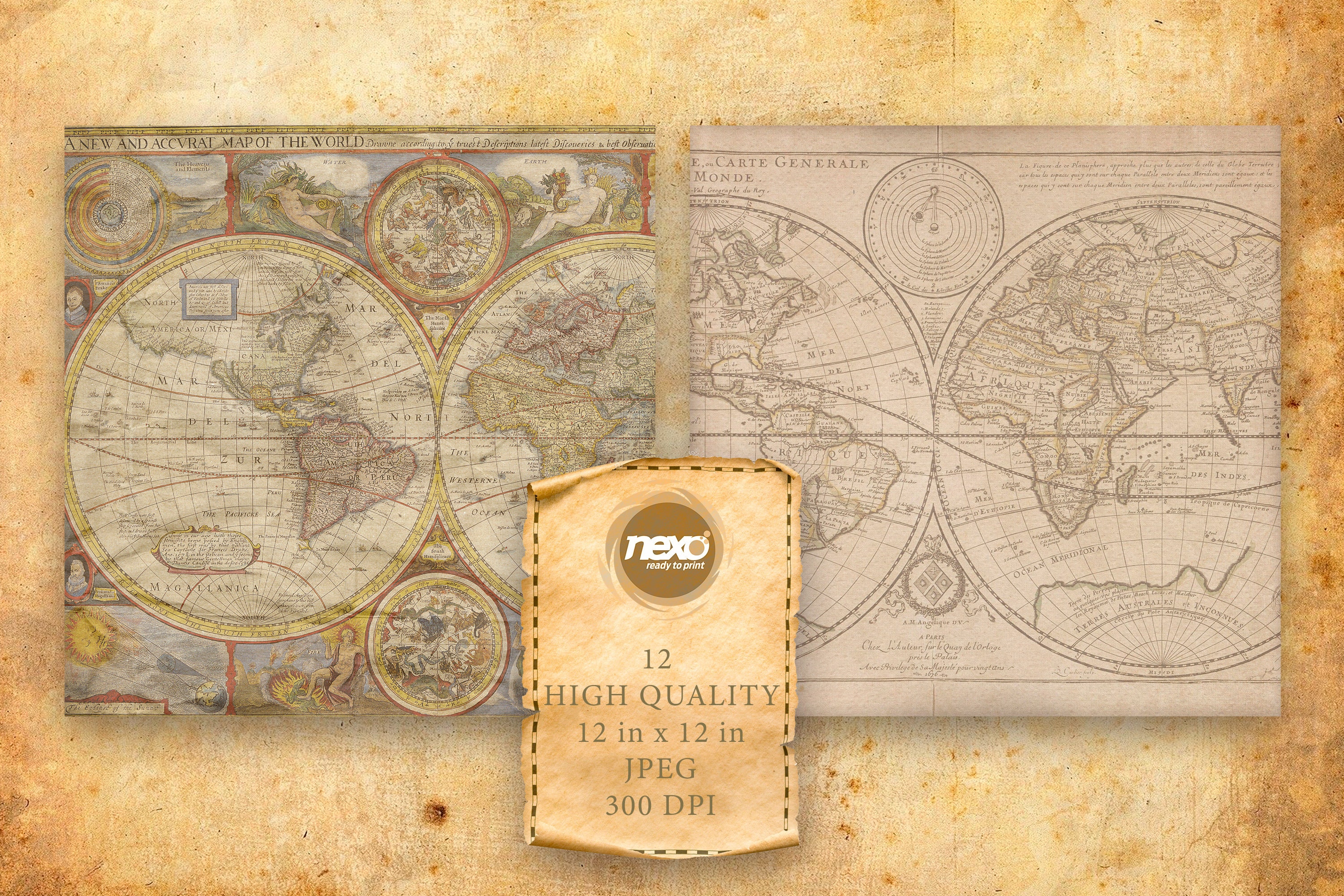 Vintage Digital Maps | Digital Paper - Etsy