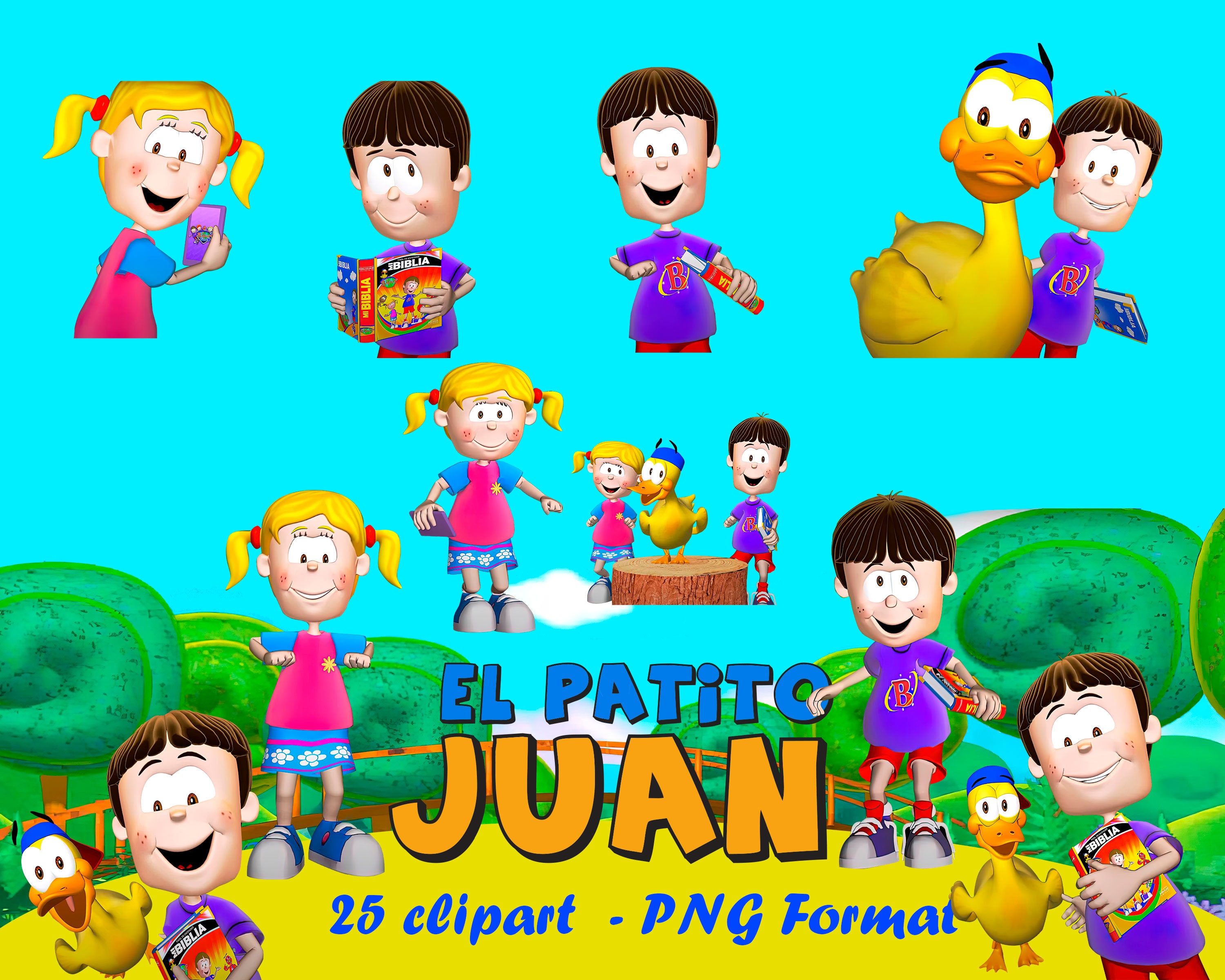 Kit Digital El Patito Juan | 25 Clipart | Formato PNG - Etsy