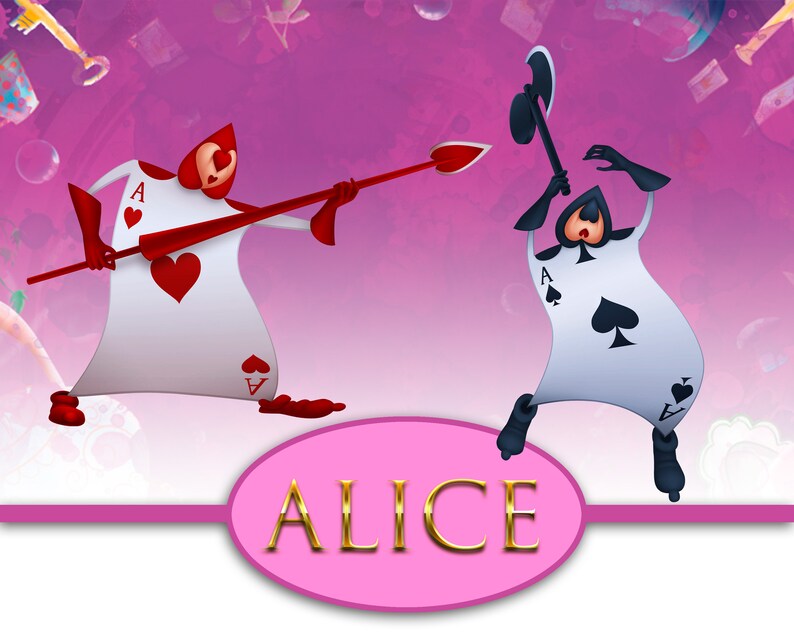 Alice in the Wonderland Digital Paper & Clipart - Etsy