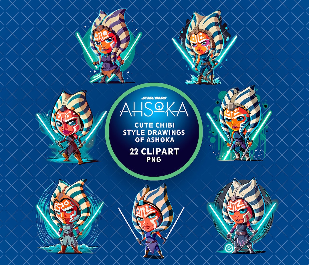 Cute Chibi Style Ashoka Drawings | for Printable Stickers, T Shirt, Etc ...