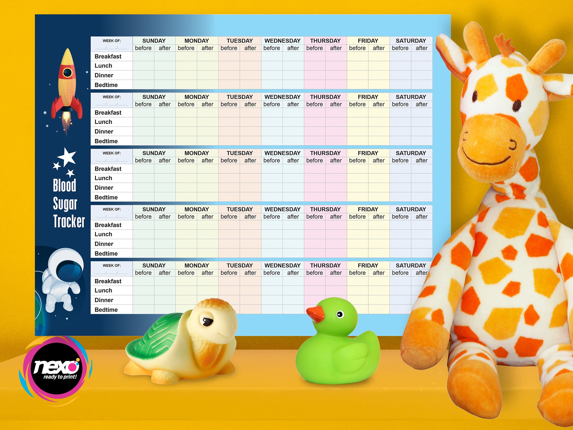 Weekly Diabetes Record Diabetic Tracker Planner for Kids - Etsy