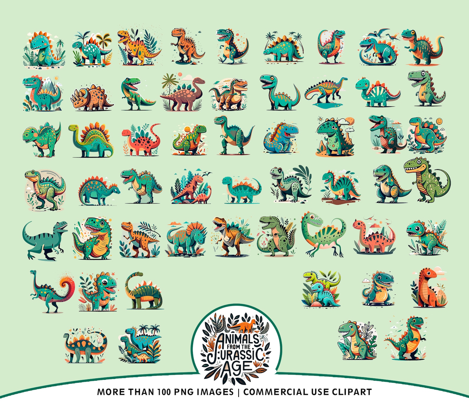 Dinosaur Clipart Pack | Clipart for Commercial Use | Nursery | Kids ...