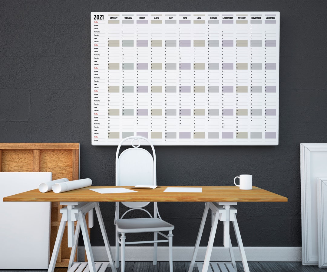 Wall Calendars 2024 to 2025 Printable Annual Planner Editable PDF A0 ...