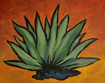 Maguey Wall Painting - Etsy UK