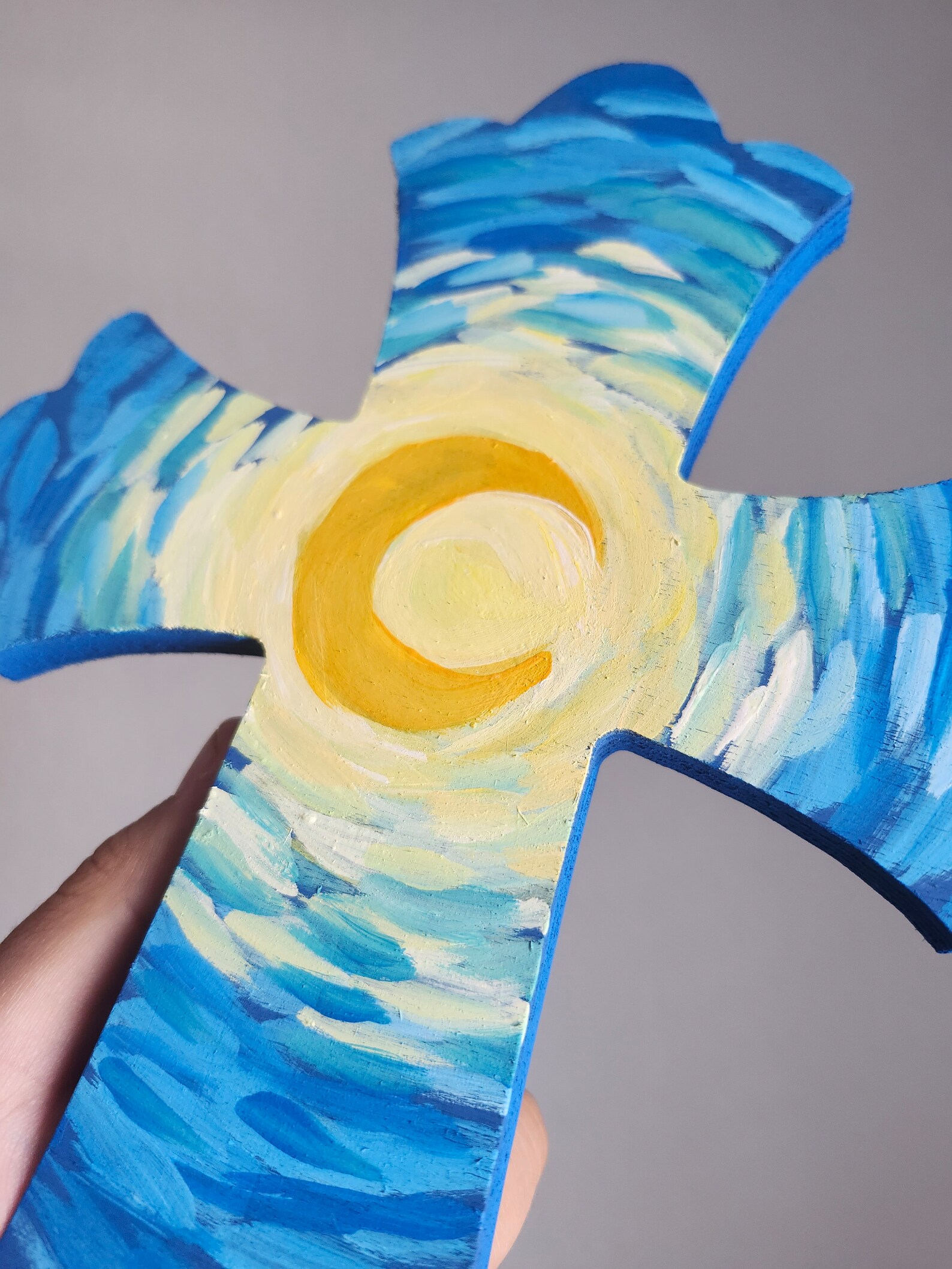 Painted Cross Starry Night - 12 X 7 Inches - Etsy