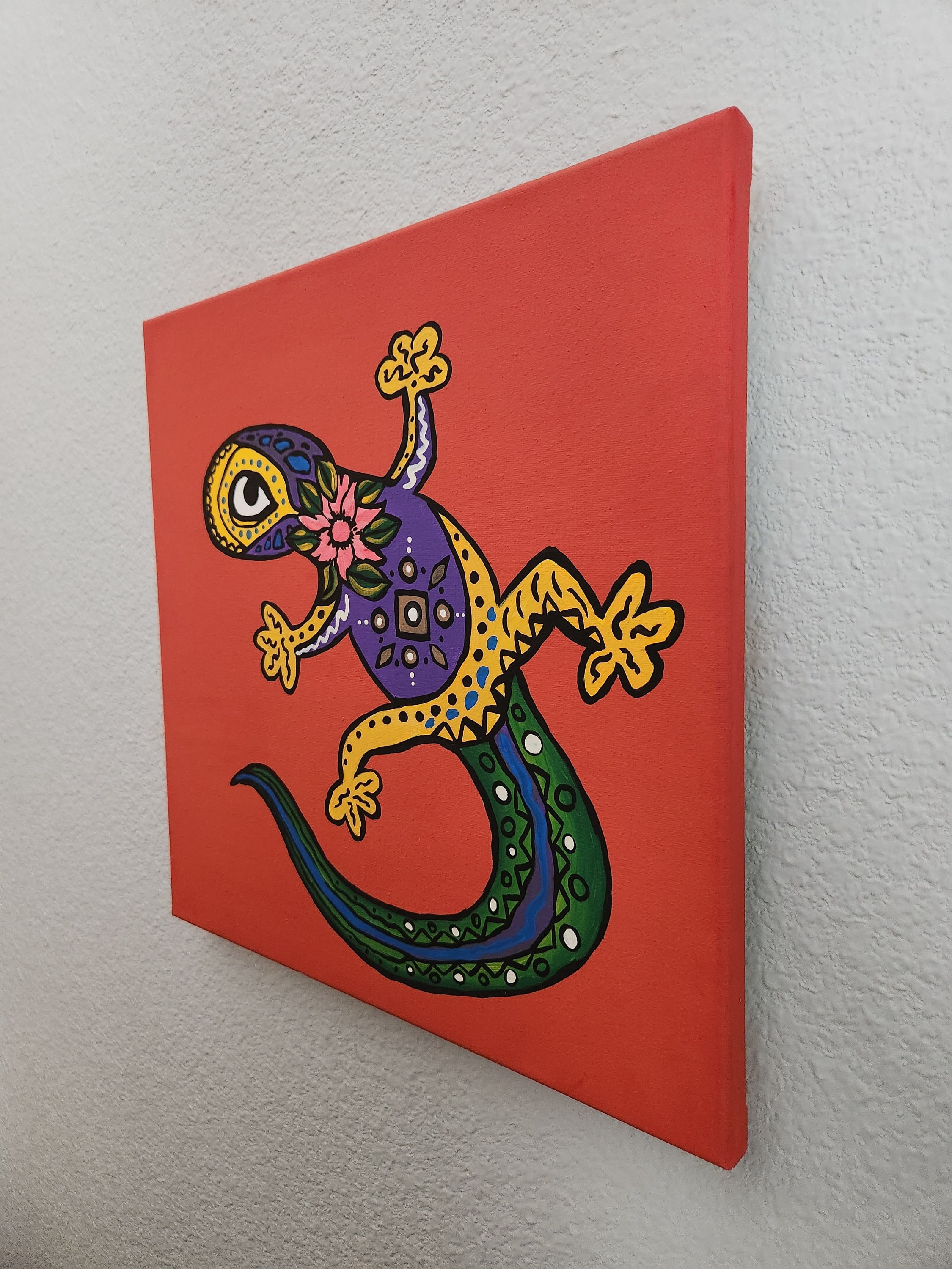Alebrije Lizard Painting Oaxaca Folk Art Mexican Alebrije Acrylic on ...