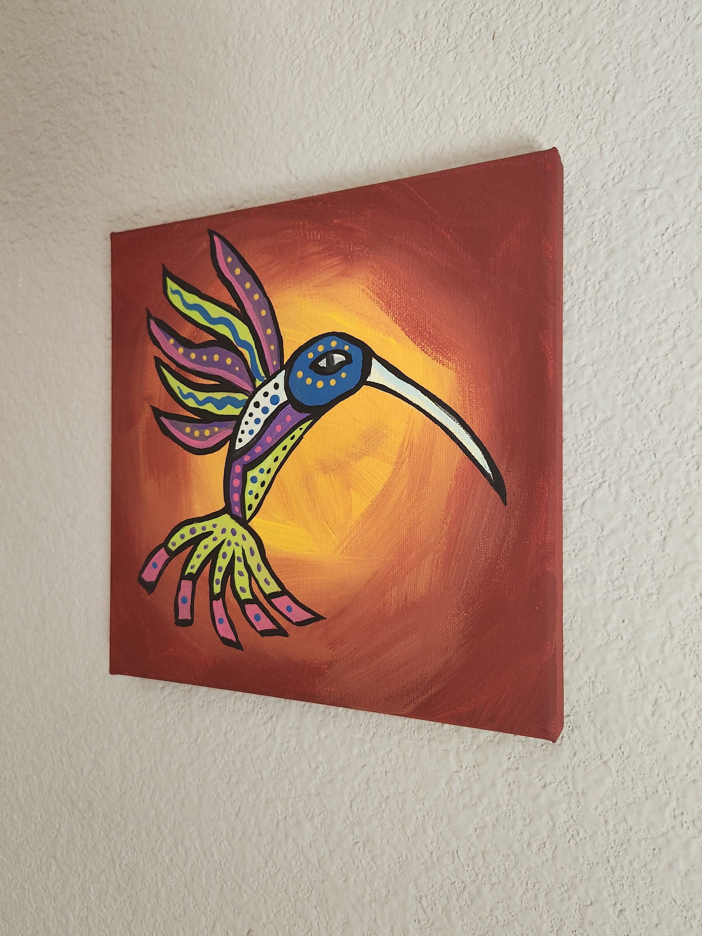 Alebrije Painting Hummingbird Wall Art Mexican Room Decor Chicano Art ...