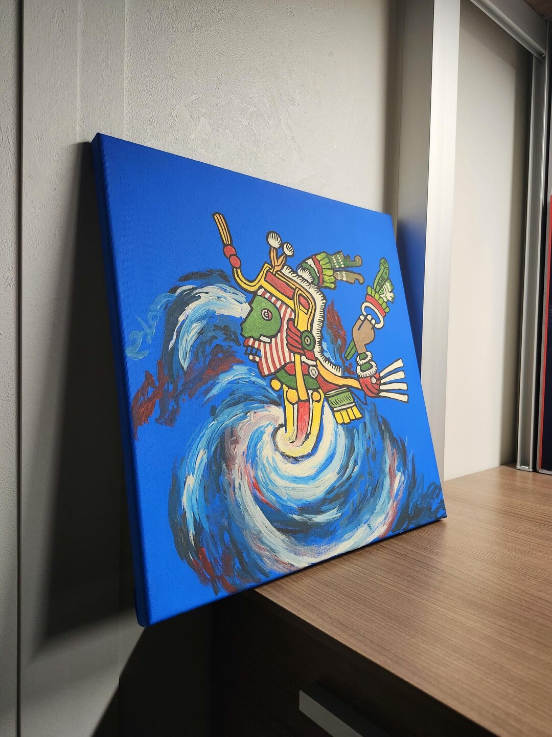 Mixcoatl Painting: Mexican Aztec God Art, 14" X 14" Canvas - Etsy