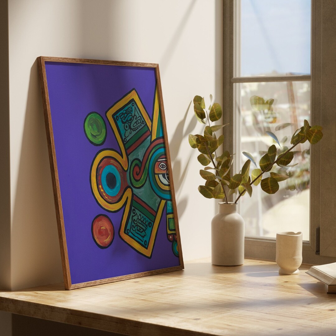 Nahui Ollin Art Print Aztec Wall Art Mexican Art Chicano - Etsy