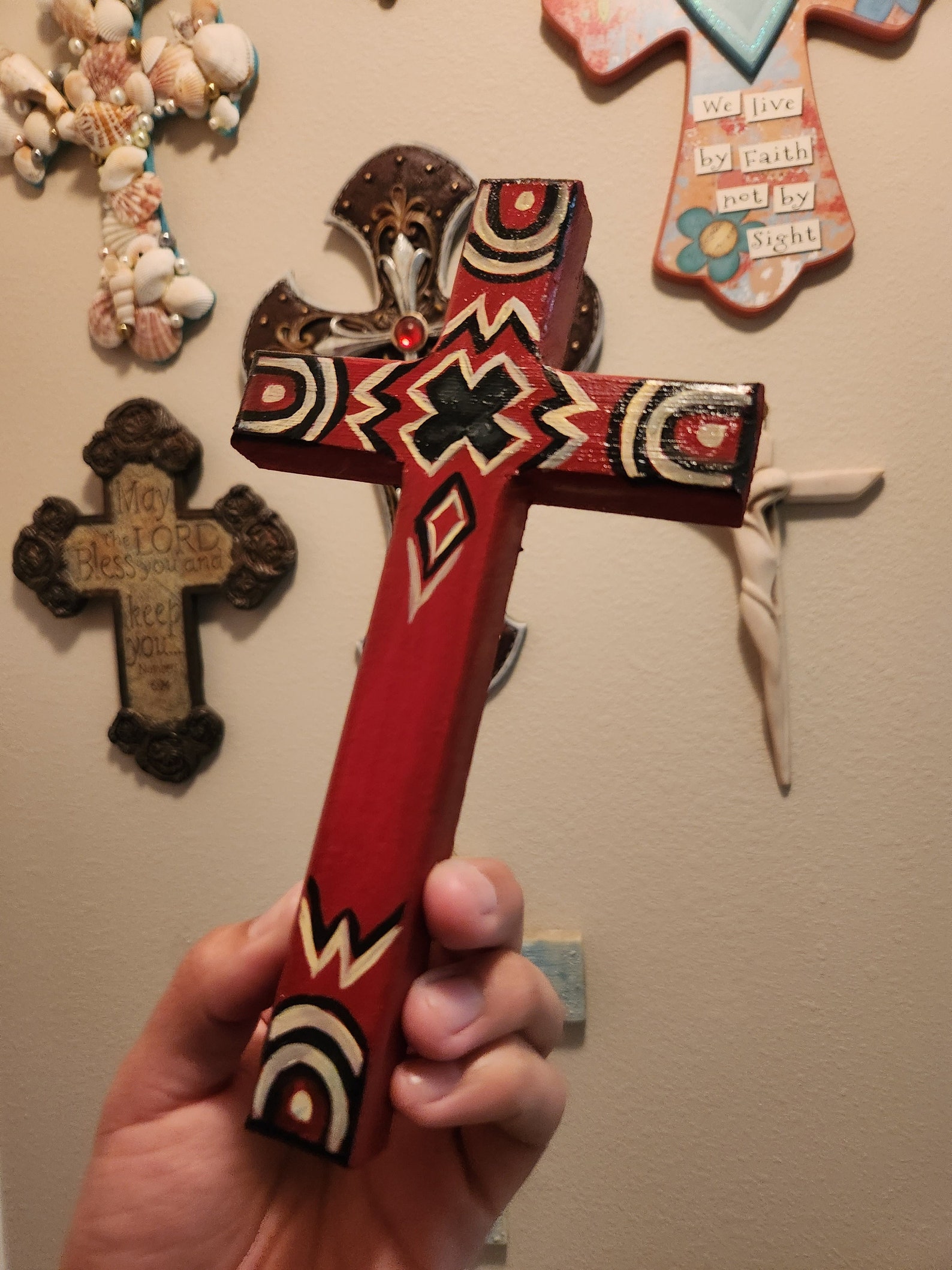 Handmade Painted Wooden Crosses, Wall Hang Cross, Christian Art ...