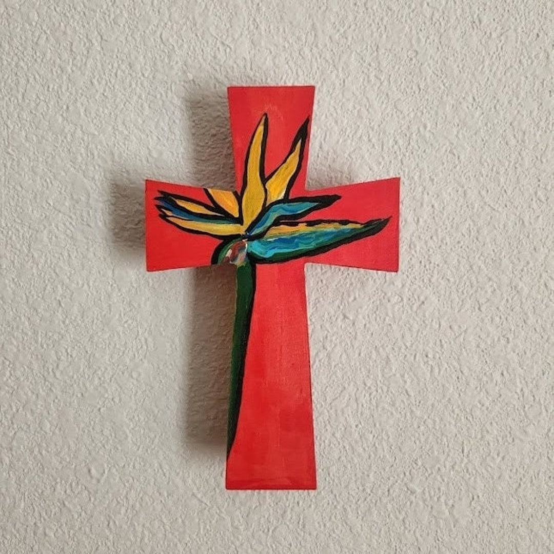 Painted Cross 8 X 5 Inches - Etsy