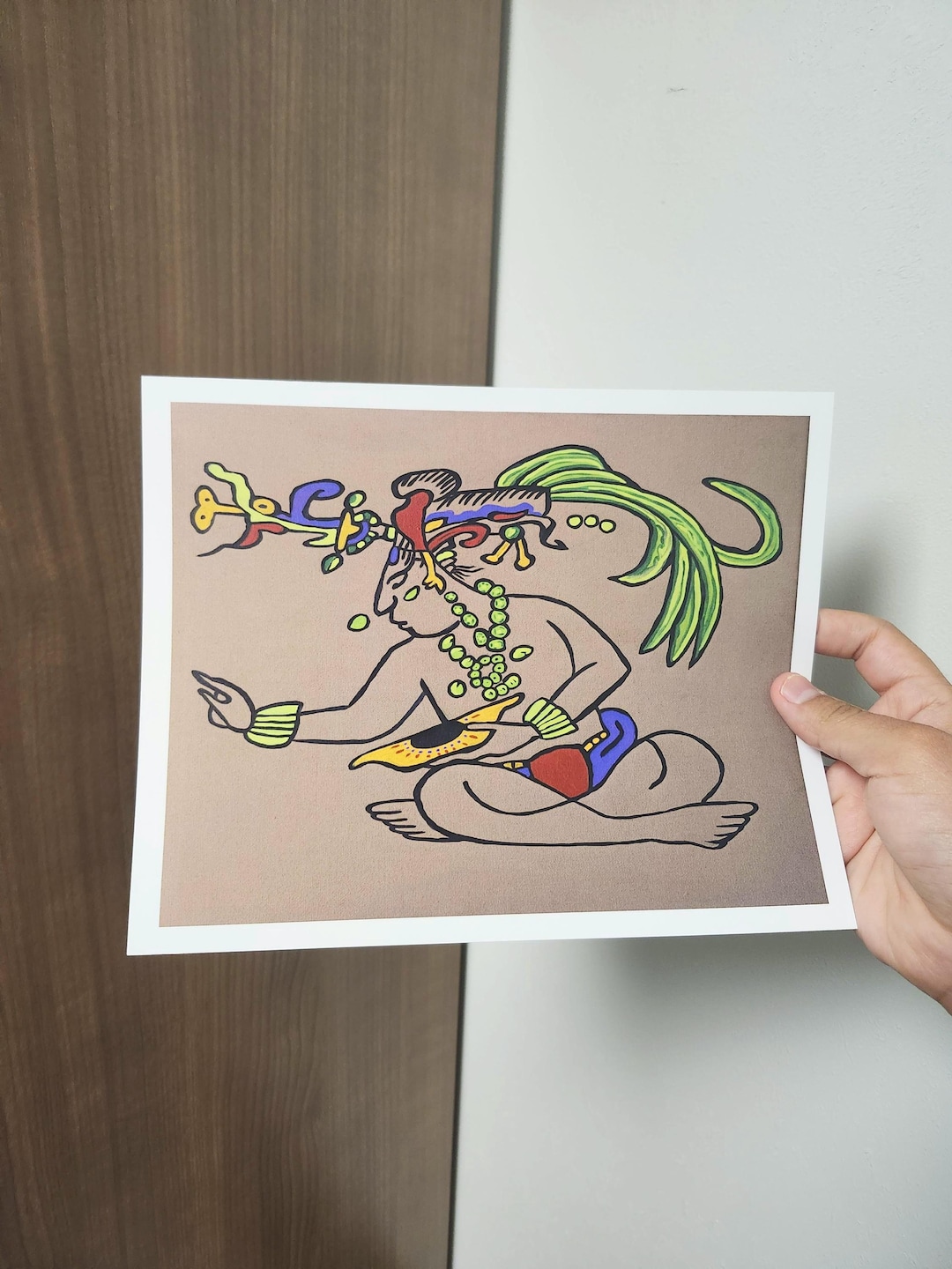 Handmade Aztec Maize God Art Print | Chicano Art | Mexican Folklore ...