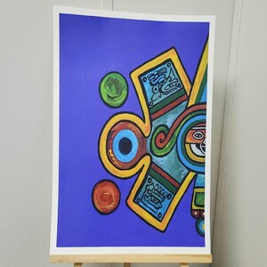 Aztec Ollin Art Print 12x18 Inches Mexican Wall Art, Mesoamerican Decor ...