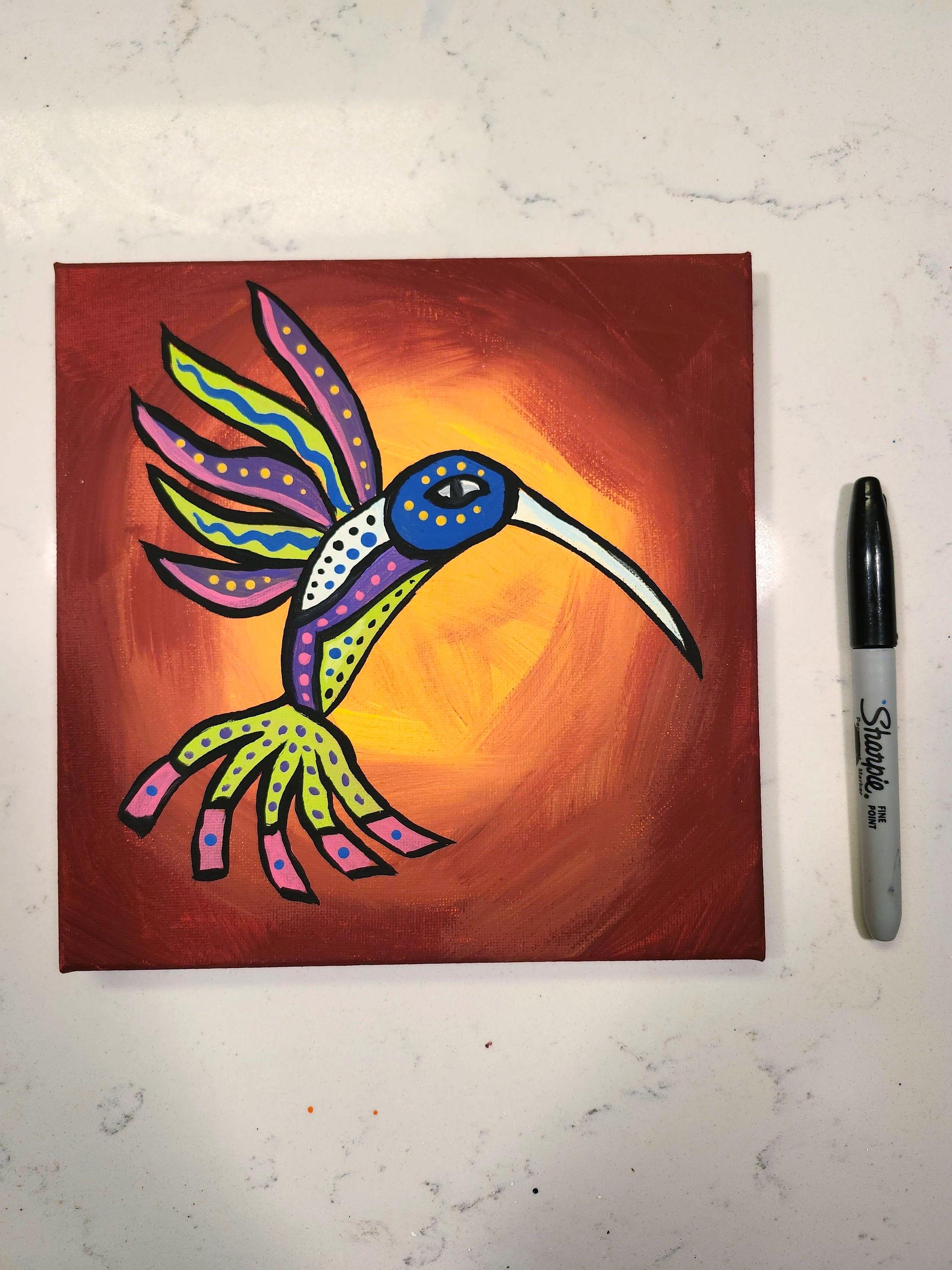 Alebrije Painting Hummingbird Wall Art Mexican Room Decor Chicano Art ...