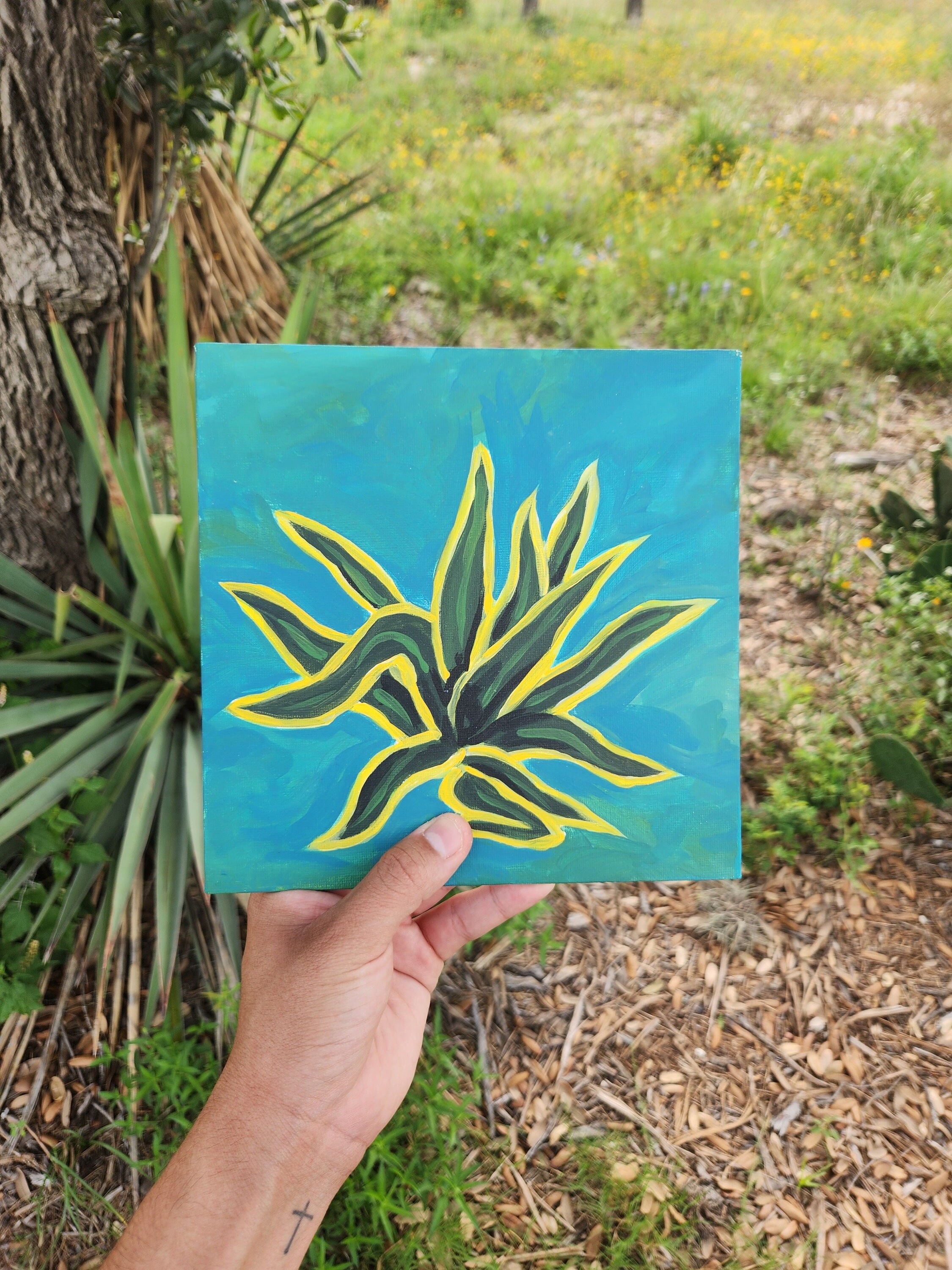 Maguey Painting Agave Artwork Nature Wall Art Mexican - Etsy