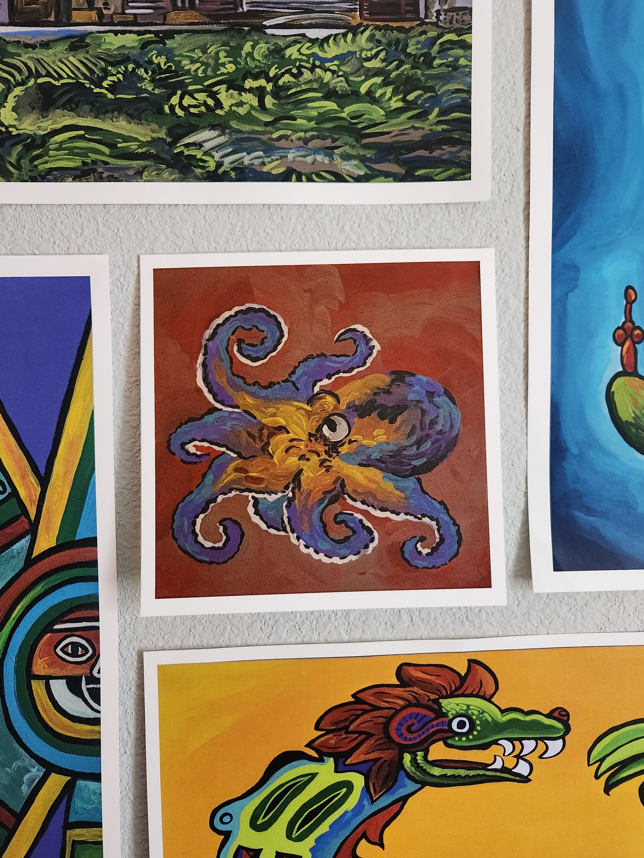 Octopus Art Print 8x8 Inches Nautical Home Decor Sea Life Print - Etsy