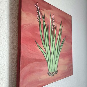 Red Yucca Painting 14 X 14 Inches - Acrylic on Canvas - Texas Plant ...
