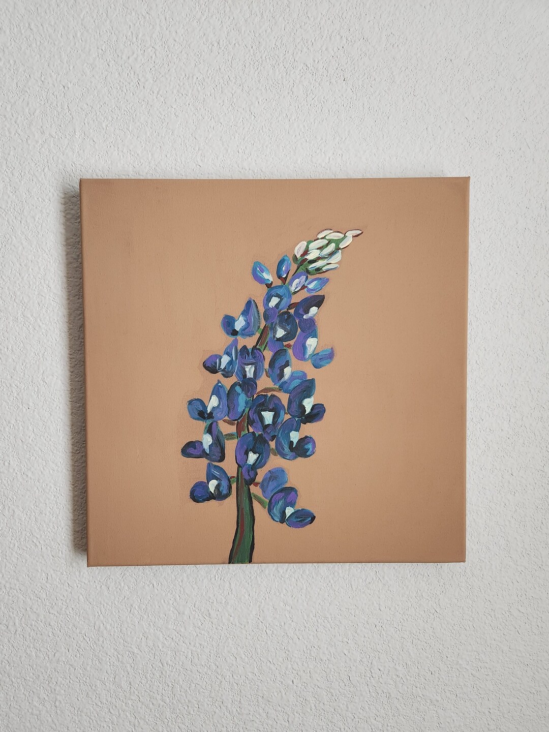 Bluebonnet Painting Floral Art Decor Flower Wall Art Acrylic on Canvas ...