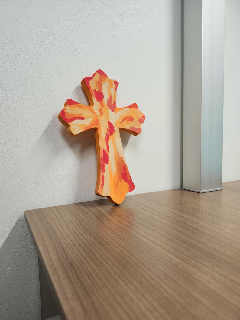 Painted Cross 8 X 5 Inches - Wall Cross for Home - Etsy