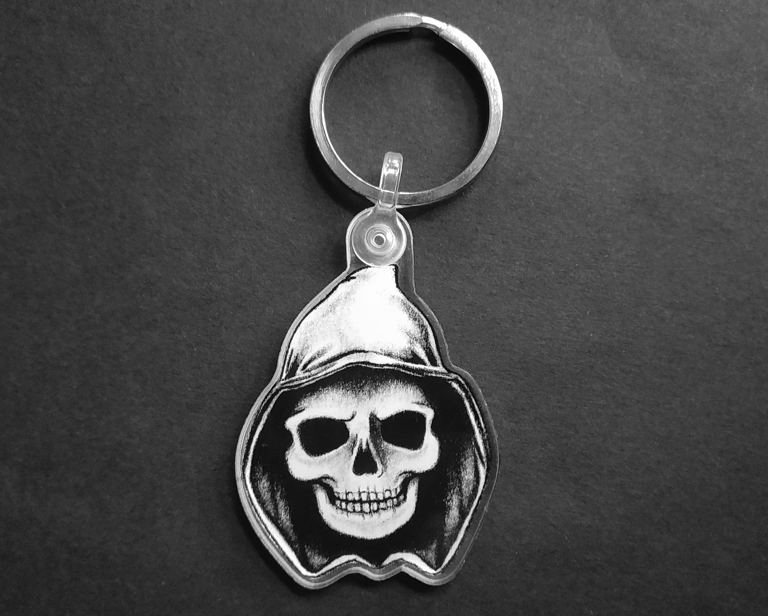 Grim Reaper Keychain Skeleton Illustration Acrylic Keychain - Etsy