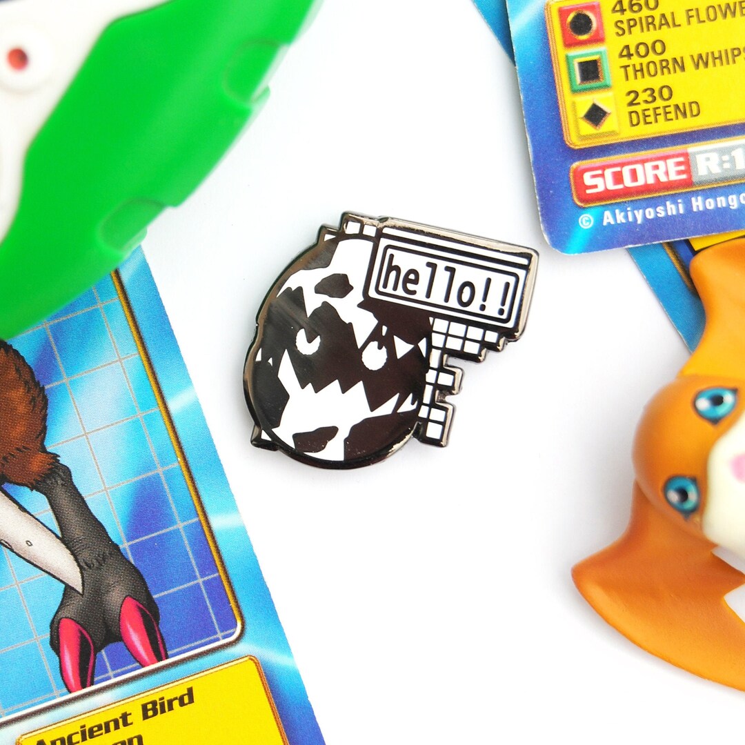 Digimon Inspired Egg Pin Hello - Etsy