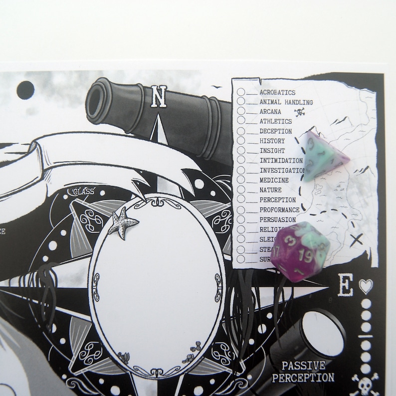 Pirate Sea Themed DND TTRPG Character Sheet Digital Download - Etsy