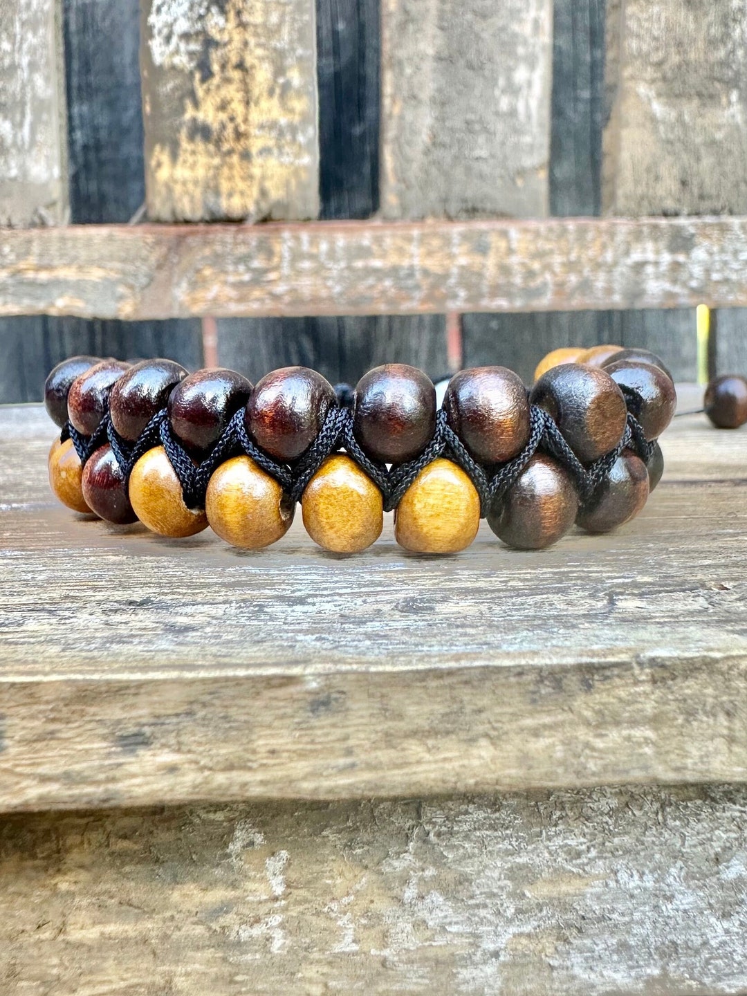 Beaded Stack Bracelet Adjustable Stackable Mens Jewelry Handmade ...